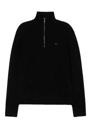 Burberry Burberry Cashmere Blend Half-Zip Sweater Black