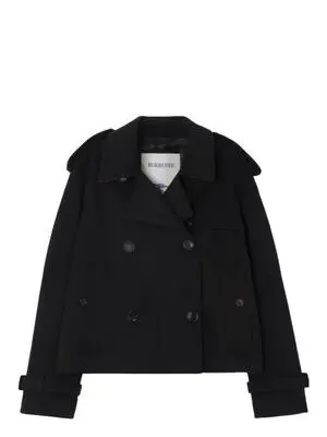 Burberry Cashmere Mayfair Trench Jacket - Black