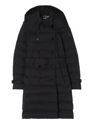Burberry Mid-length Nylon Audley Puffer Coat - Black