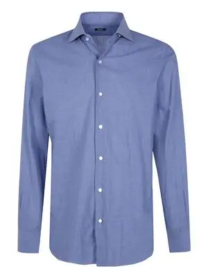 BARBA NAPOLI Chevron Classic Shirt - Light Blue