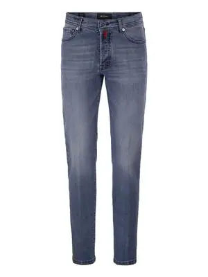Kiton Five-pocket Stretch Denim Jeans - Blue