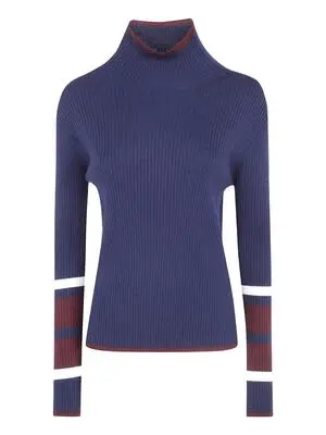 Mantū Striped Sleeve Sweater - Navy