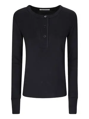 Studio Nicholson Long-sleeve Polo Shirt - Black
