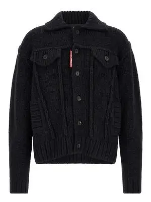 Dsquared2 Logo Patch Cardigan - Blue
