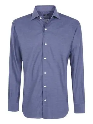 BARBA NAPOLI Chevron Classic Shirt - Blue