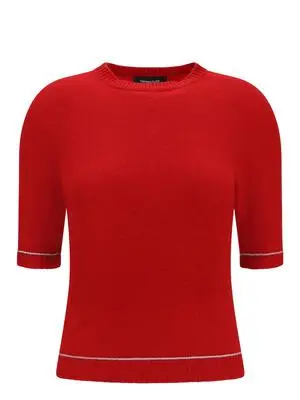 FABIANA FILIPPI Fabiana Filippi Brushed Short-Sleeve Knitted Top