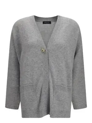 Fabiana Filippi V-neck Knot-button Cardigan - Grey
