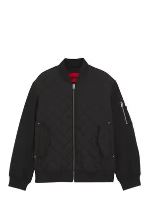 Hugo Boss Water-repellent Jacket In Mixed Materials - Black