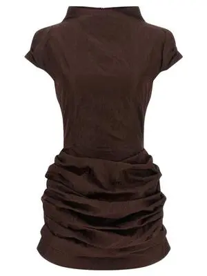 MAGDA BUTRYM Magda Butrym Draped High-Neck Mini Dress