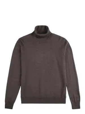 FAY Extrafine Merinos Wool Turtleneck Sweater - Brown