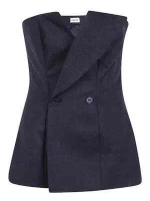 P.a.r.o.s.h P.A.R.O.S.H. Button-Detail Strapless Top Black
