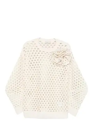 Blumarine Crew-neck Knit Top - White