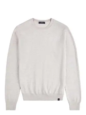 FAY Round-neck Extrafine Merinos Wool Jumper - Grey