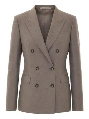 Tagliatore Double Breasted Peak Lapel Blazer - Gray
