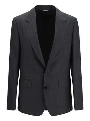 Dolce & Gabbana Dolce Gabbana Single-breasted Tailored Blazer - Black