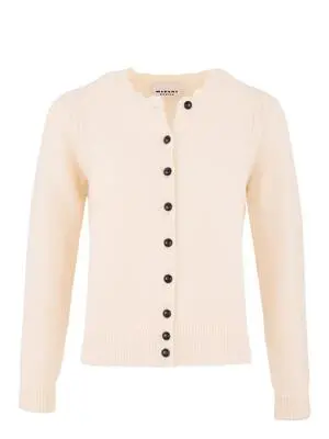 Isabel Marant Étoile Isabel Marant Scalloped-Edge Buttoned Cardigan Ecru