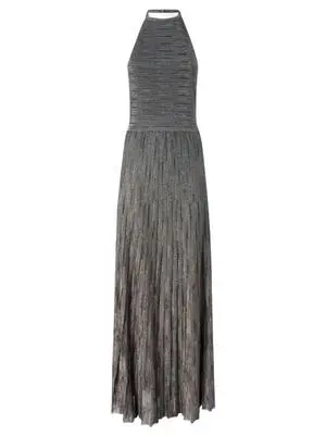 Missoni Metallic-effect Halterneck Maxi Dress - Black