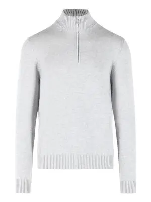 GRAN SASSO Long-sleeve Quarter Zip Sweater - Grey
