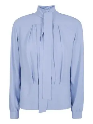 N.21 Tie-neck Blouse - Light Blue