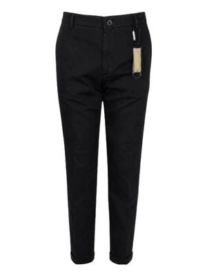 MANUEL RITZ Pressed-crease Turned-up Trousers - Black