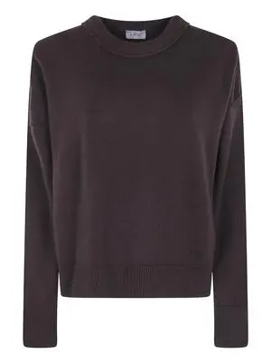 MRZ Mrz Cropped Oversized Round Neck Sweater Mocha