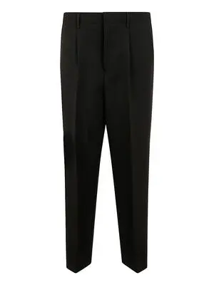 Zegna Pleat Detailed Tapered Pants - Black