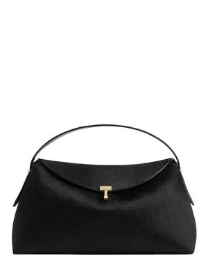 TOTEME Logo Plaque Top Handle Bag - Black
