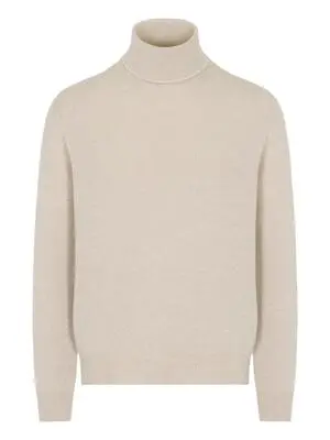 Brioni Turtleneck Knitted Jumper - Beige