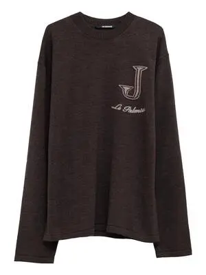 Jacquemus Herisson Embroidered Crew-neck Sweater - Black