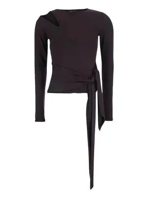 Federica Tosi Cut-out Wrap-tie Sweatshirt - Brown