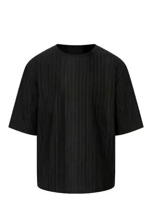 HAMZA Thom Pinstripe Oversized T-shirt - Black