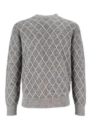 BALLANTYNE Diamond-stitch Sweater - Grey