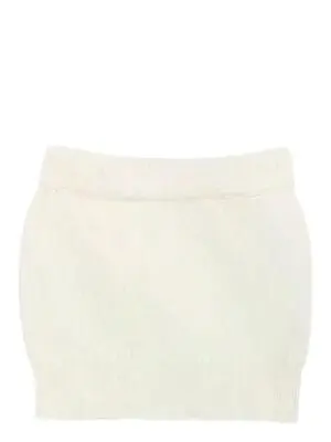 Malo Aran Ribbed-knit Mini Skirt - White