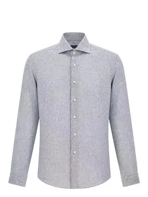 TOMBOLINI Long-sleeve Button-up Shirt - Blue