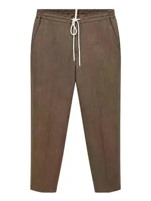 TOMBOLINI Drawstring-waist Tapered Trousers - Brown