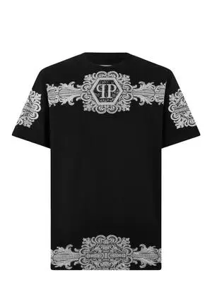 Philipp Plein Round Neck T-shirt Baroque Stones - Black