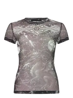 PHILIPP PLEIN Philipp Plein Zodiac-Print Tulle T-Shirt