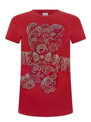 PHILIPP PLEIN Philipp Plein Flower Teddy Pure Fit T-Shirt