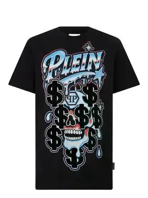 Philipp Plein Skull-print Crystal-embellished T-shirt - Black