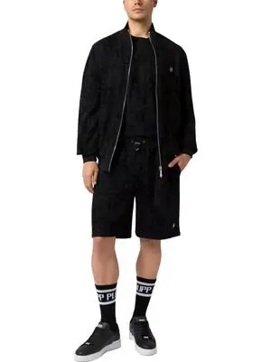 Philipp Plein Dollar-skull Fleece Shorts - Black