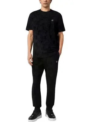 Philipp Plein Dollar-print Logo-plaque T-shirt - Black