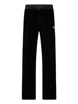 Philipp Plein Chenille-texture Logo-patch Track Pants - Black