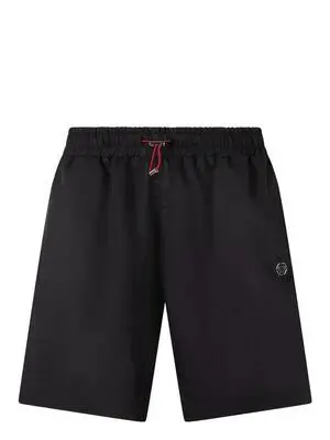 Philipp Plein Logo-stripe Drawstring Shorts - Black