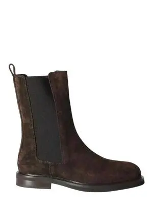 POEVE Suede Chelsea Boots - Brown