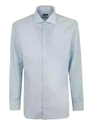 BARBA NAPOLI Spread-collar Button-up Shirt - Blue