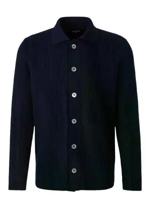GRAN SASSO Ribbed-knit Button-down Sweater - Blue