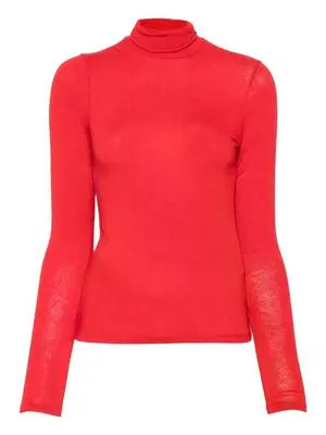 TELA Matilde Roll-neck Long-sleeve Top - Red