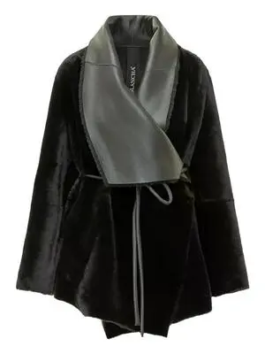 BLANCHA Blancha Belted Shearling Jacket
