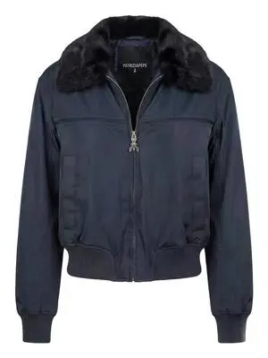 Patrizia Pepe Faux-fur Collar Bomber Jacket - Blue