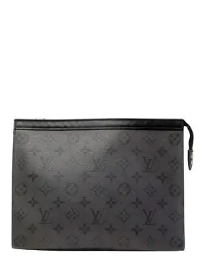 LOUIS VUITTON Monogram Eclipse Reverse Pochette Voyage Mm Clutch Bag - Grey